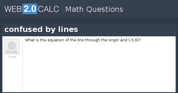 View question - confused by lines