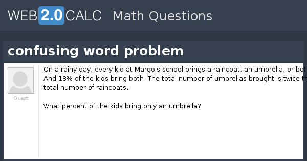 View question - confusing word problem