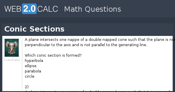 View question - Conic Sections