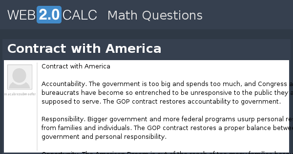 View question - Contract with America