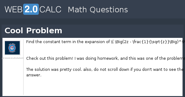 View question - Cool Problem
