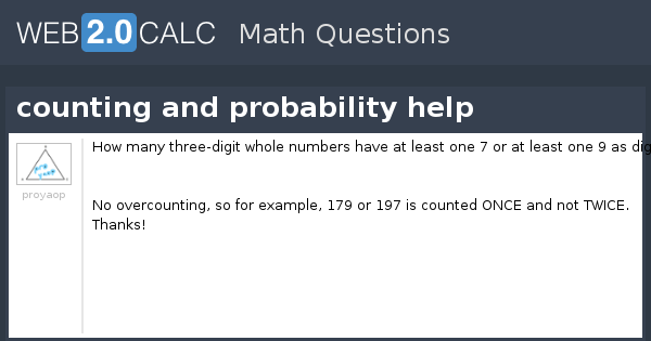 View question - counting and probability help