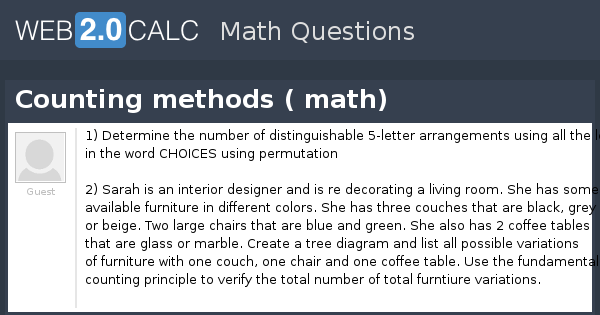 View question - Counting methods ( math)