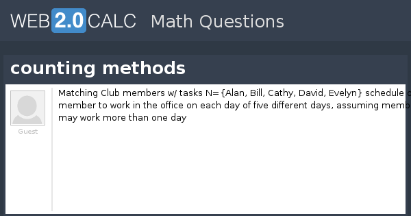 View question - counting methods