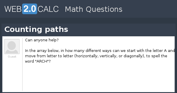 View question - Counting paths