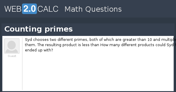 View Question Counting Primes