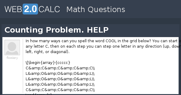View question - Counting Problem. HELP