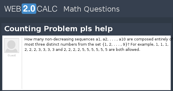 View question - Counting Problem pls help