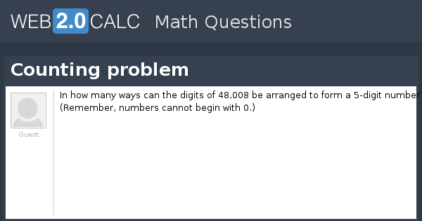 View question - Counting problem