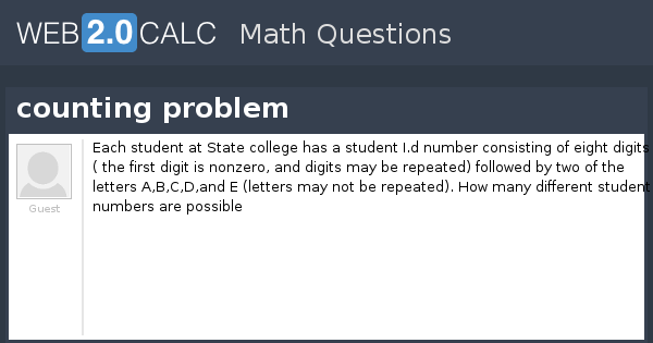 View question - counting problem