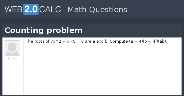 View question - Counting problem