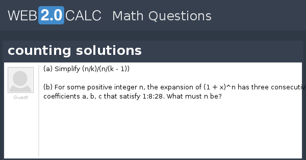 View question - counting solutions