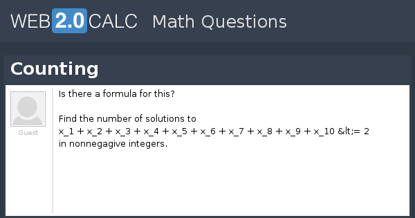 View question - Counting
