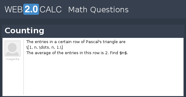 View question - Counting