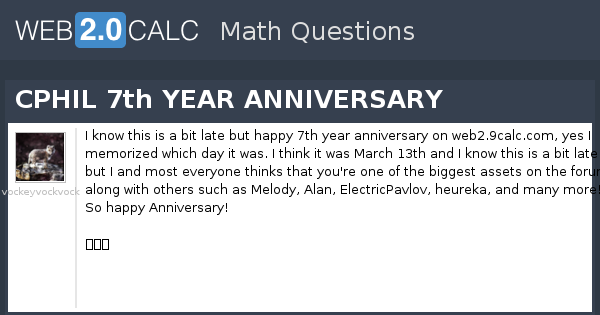 View question - CPHIL 7th YEAR ANNIVERSARY