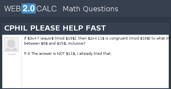View question - CPHIL PLEASE HELP FAST