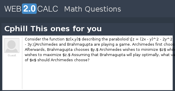 View question - Cphill This ones for you