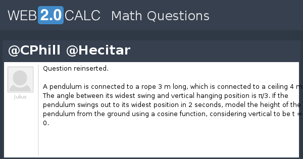 View question - @CPhill @Hecitar