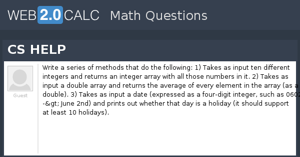 View question - CS HELP