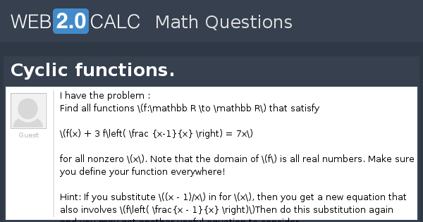 View question - Cyclic functions.