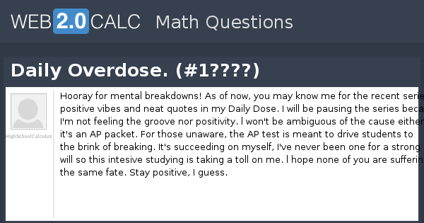 View question - Daily Overdose. (#1????)