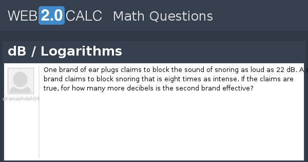 View question - dB / Logarithms