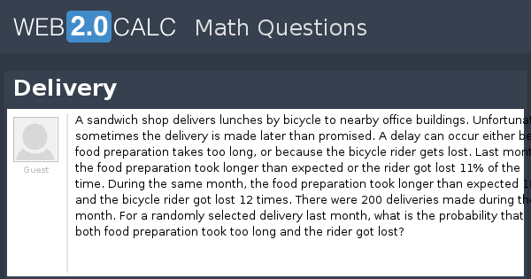View question - Delivery