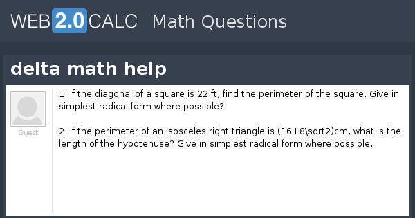 View question - delta math help