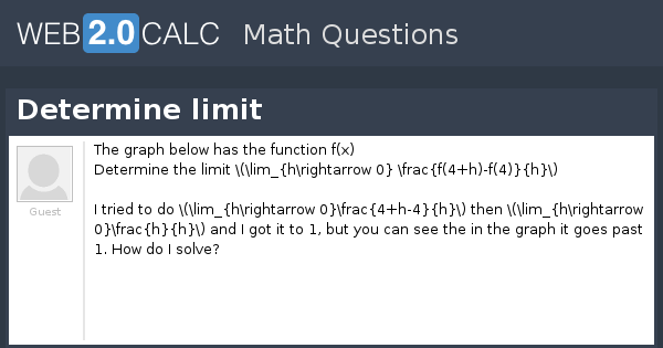 View question - Determine limit