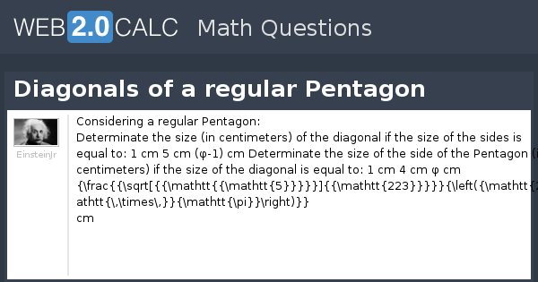 View question - Diagonals of a regular Pentagon