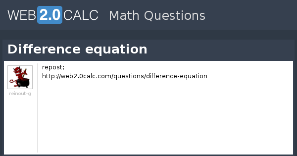 View question - Difference equation