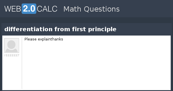 View question - differentiation from first principle