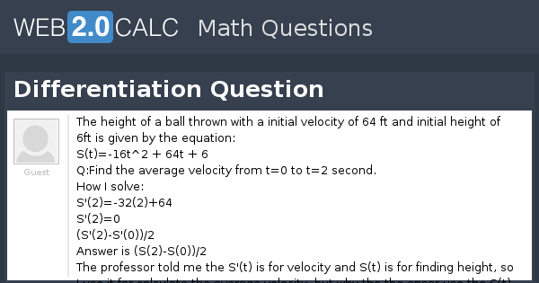 View question - Differentiation Question