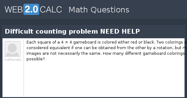 View question - Difficult counting problem NEED HELP