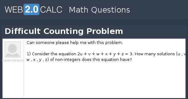 View question - Difficult Counting Problem