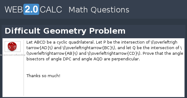 View question - Difficult Geometry Problem