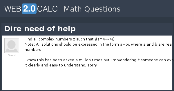 View question - Dire need of help