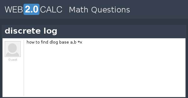 View question - discrete log