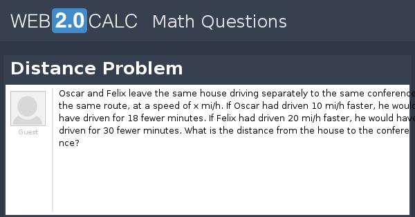 View question - Distance Problem
