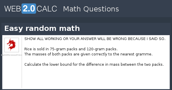 View question - Easy random math