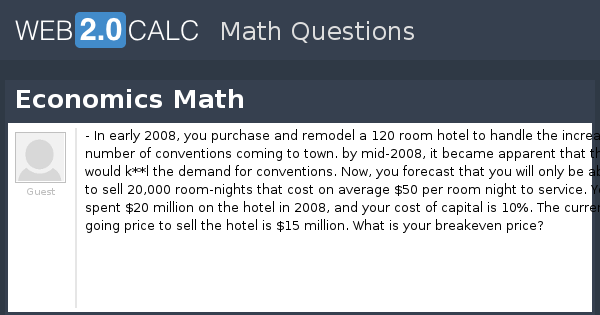 View question - Economics Math