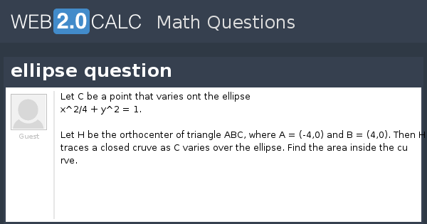 View question - ellipse question
