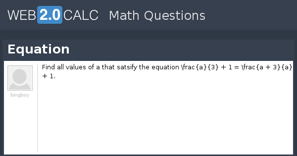 View question - Equation
