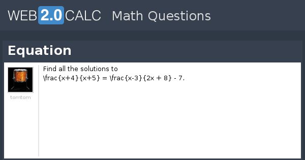 View question - Equation