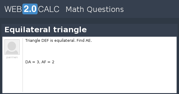 View question - Equilateral triangle