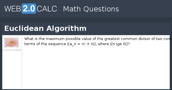 View question - Euclidean Algorithm
