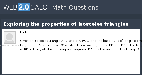View question - Exploring the properties of Isosceles triangles
