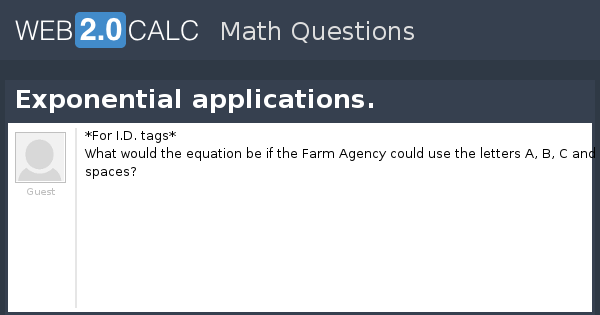 View question - Exponential applications.