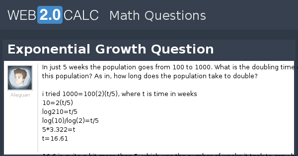 View question - Exponential Growth Question