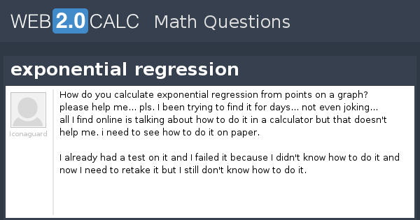 View question - exponential regression